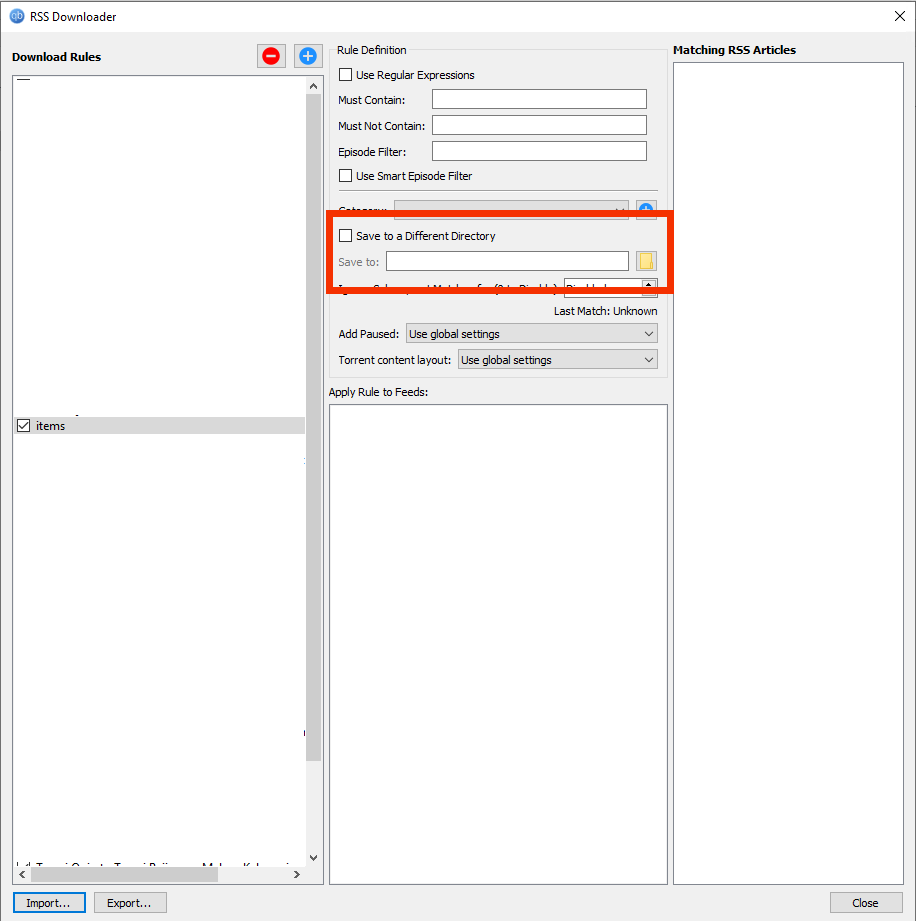 RSS Downloader: Save to different directory enabled by default · Issue #18422 · qbittorrent ...