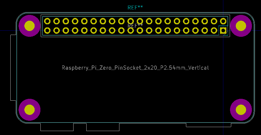 Add Raspberry Pi Zero footprint using Through-hole pin socket (!1066 ...