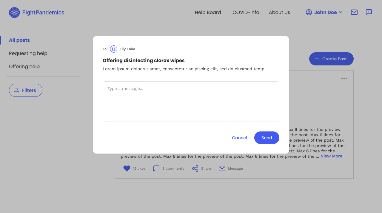 Messaging [Desktop][Mobile]: Create a confirmation modal window pop up ...