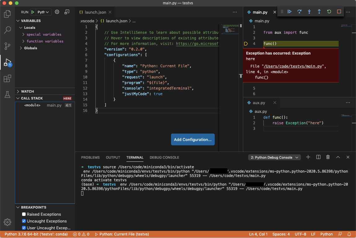 Python Call Stack Not Available On Breakpoint Issue 99713 