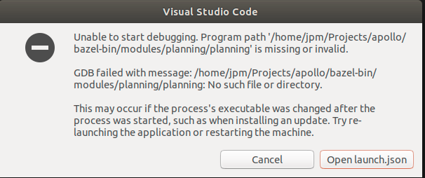 Debug Apollo 6 in vs code · Issue #13205 · ApolloAuto/apollo · GitHub