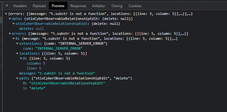 Creating and deleting "child" relationships between 2 Process Objects throws "t.substr is not a ...