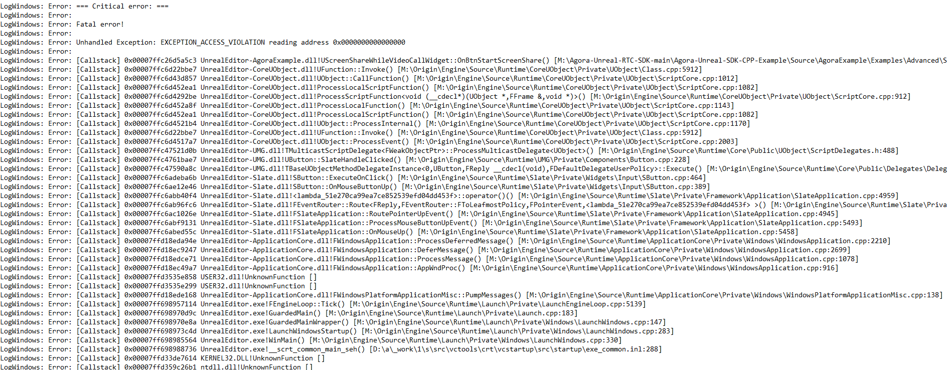 Crashing when playing and build · Issue #91 · AgoraIO-Extensions/Agora-Unreal-RTC-SDK · GitHub