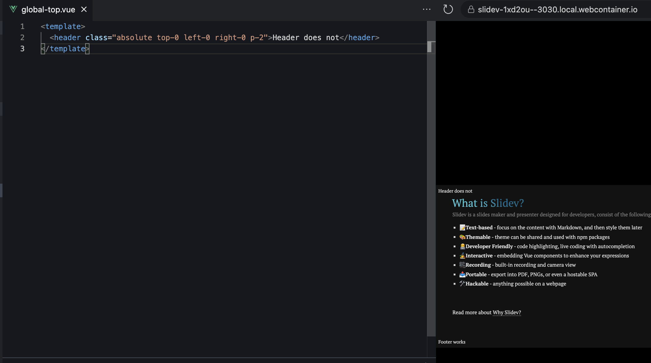 global-top.vue does not display header · Issue #707 · slidevjs/slidev · GitHub