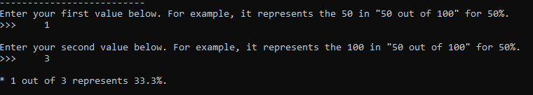 GitHub - BloodAlibi/Percentage_Calculator: Percentage Calculator is a Python tool to convert two ...