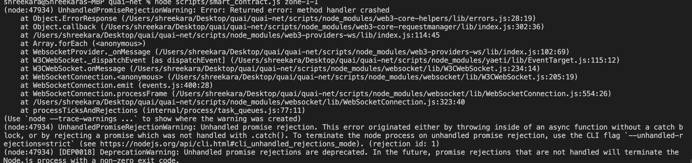 Method handler crashed while doing web3 calls · Issue #201 · dominant-strategies/go-quai · GitHub