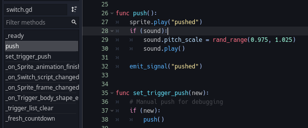 Script Editor: In the "Method Filter" list, highlight the method the caret is currently inside ...