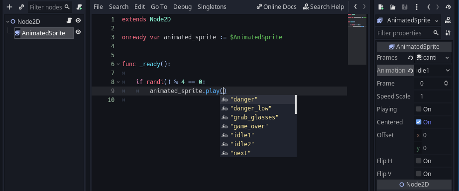Add autocompletion for `AnimatedSprite.play()` and `animation` · Issue #4463 · godotengine/godot ...