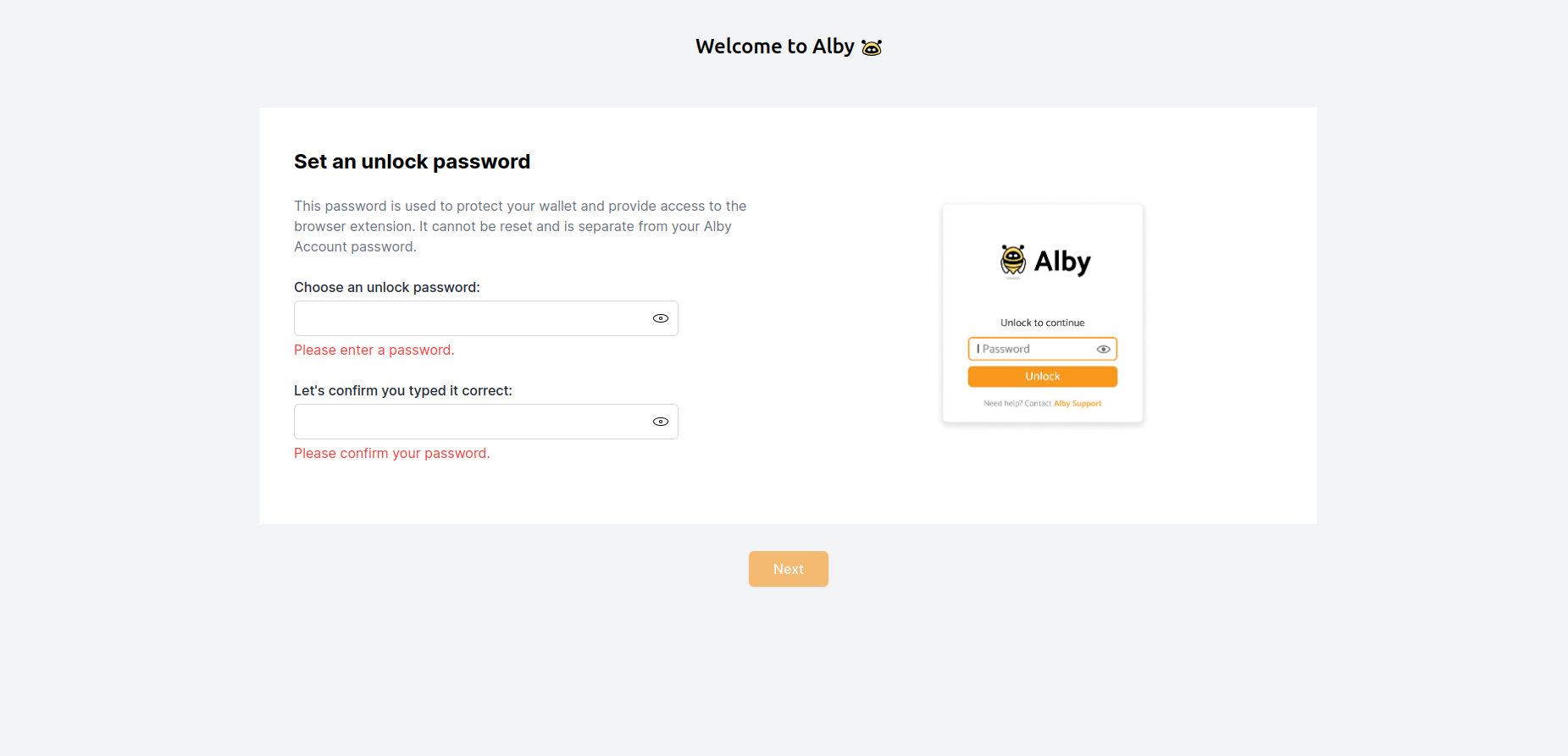 Unnecessary form validation error message in extension welcome page ...