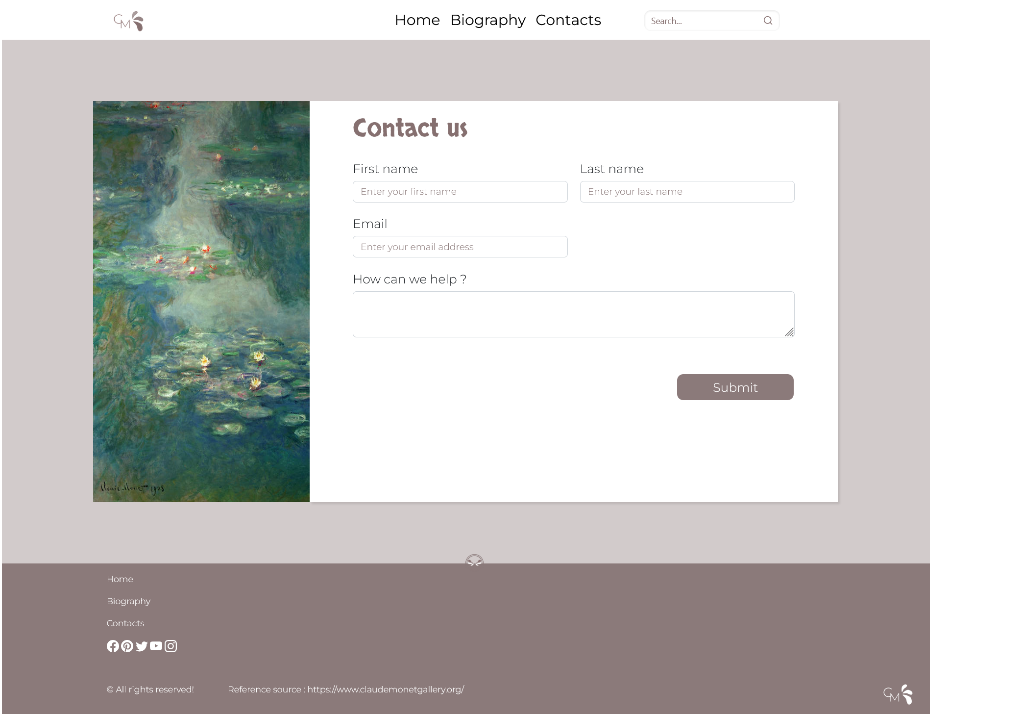 GitHub - IrinaTsirkalova/WebDesign-ClaudeMonet