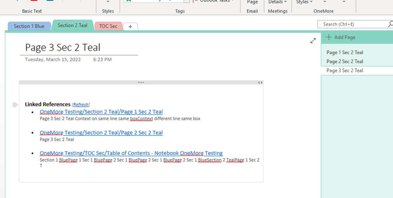 Enhancement to Linked References · Issue #481 · stevencohn/OneMore · GitHub