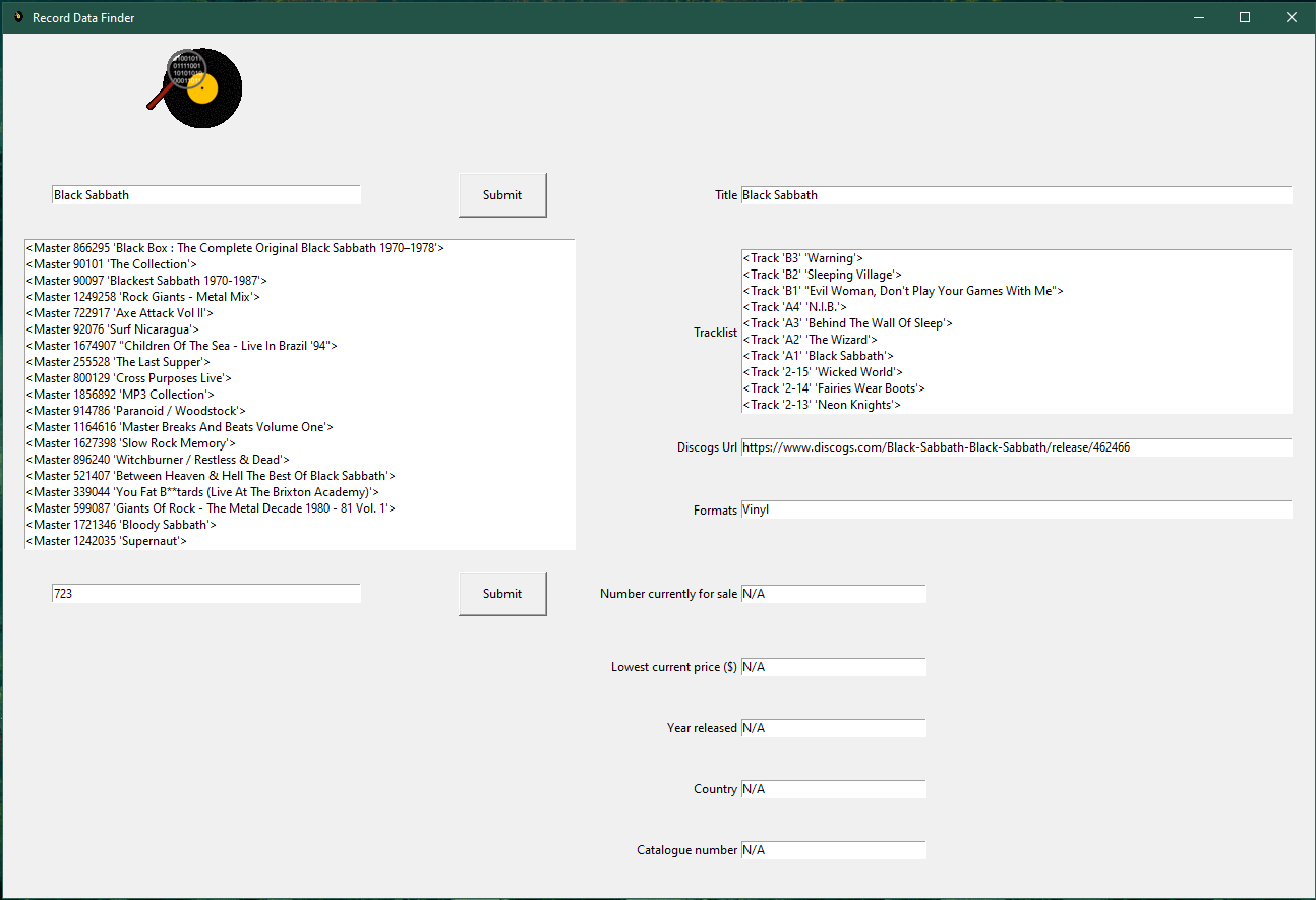 GitHub - simonchalder/Record-Data-Finder