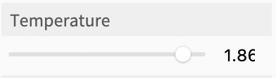 In the Notebook Toolbar, setting the Chatbook 'Temperature' setting results in the final digit ...