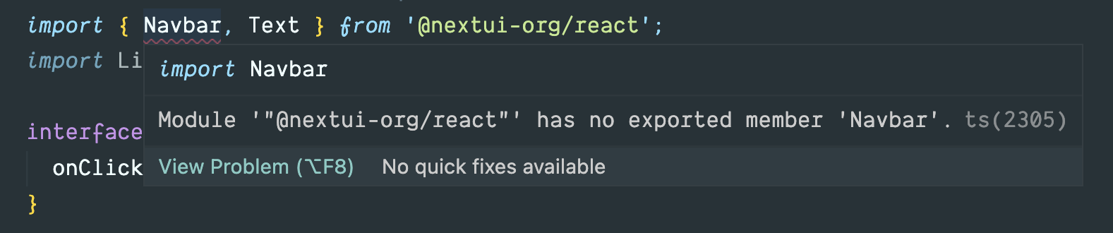 [BUG] Navbar component not found in releases after tag 1.0.0-beta.12 ...
