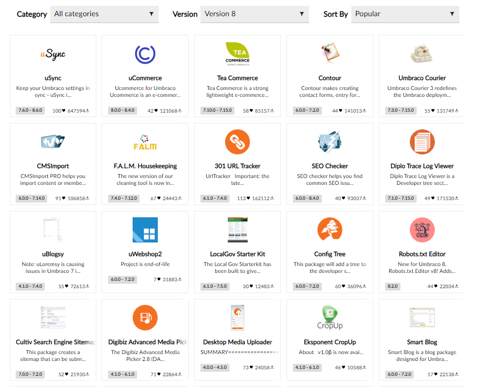 Package compatible with v8 listed in v7 packages! · Issue #46 · umbraco/Umbraco.Packages · GitHub
