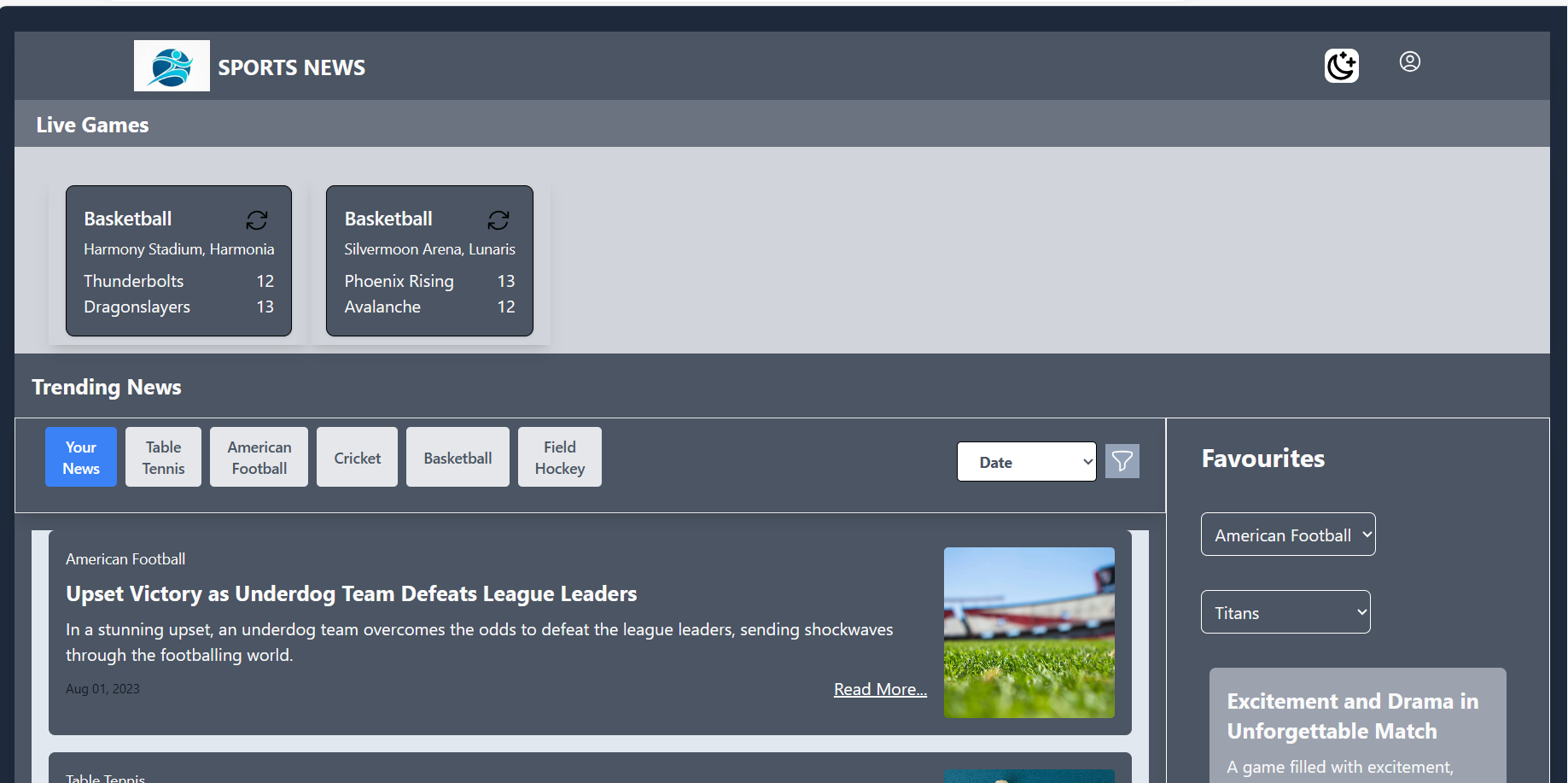 GitHub - shylesharepelly/sports-news