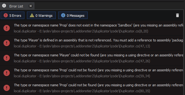 Error loading local addons with targets while starting packaged games ...