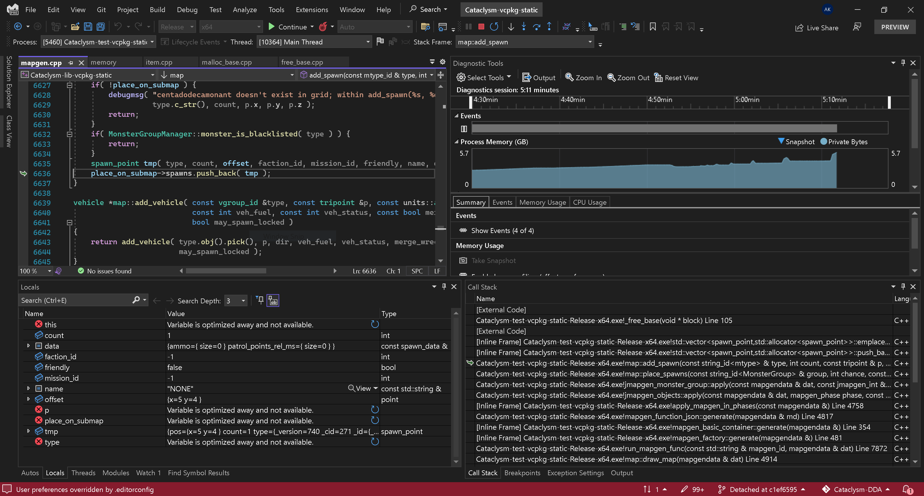 Overmapterraincoverage Test Consumes Huge Amount Of Ram · Issue 55104 · Cleverravencataclysm 