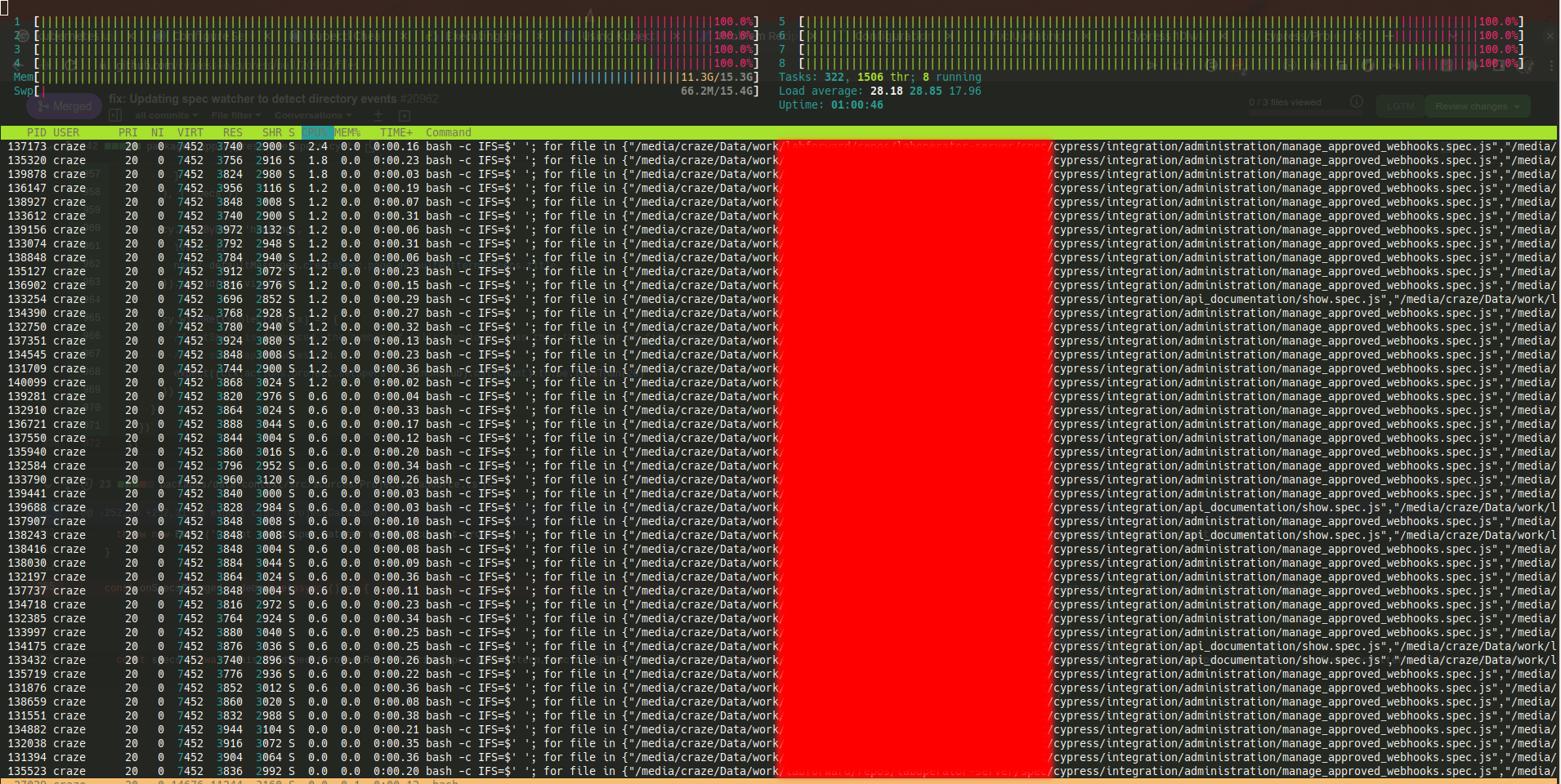 Max out CPU (100%) after upgrade to v10.0.0 · Issue #22082 · cypress-io/cypress · GitHub