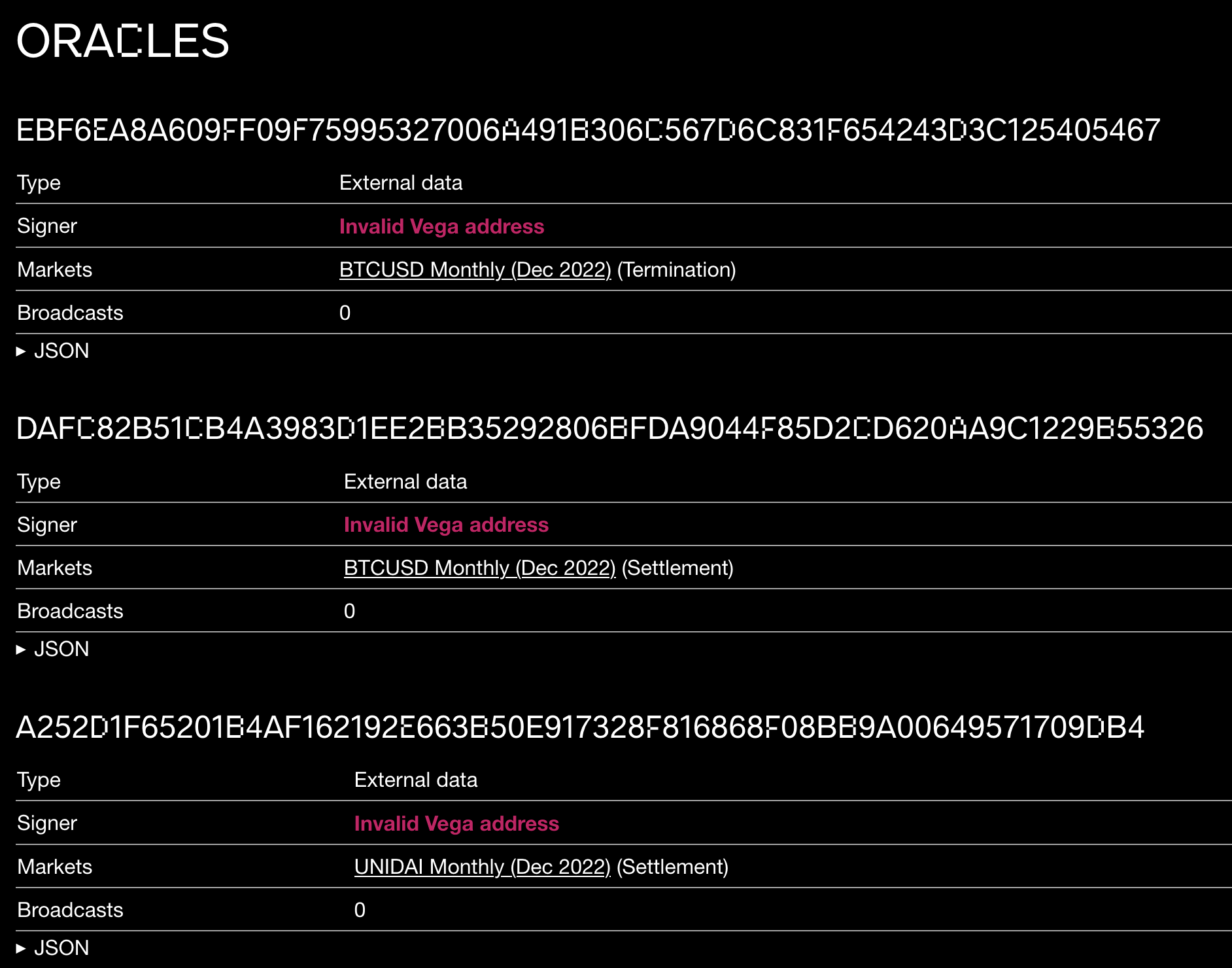 Re-enable Oracles page · Issue #2550 · vegaprotocol/frontend-monorepo · GitHub