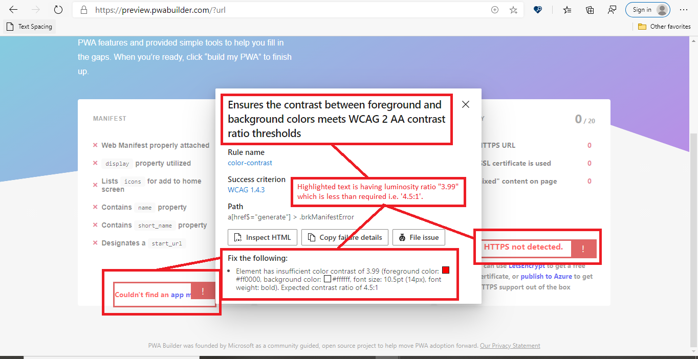 WCAG 1.4.3: Ensures the contrast between foreground and background ...