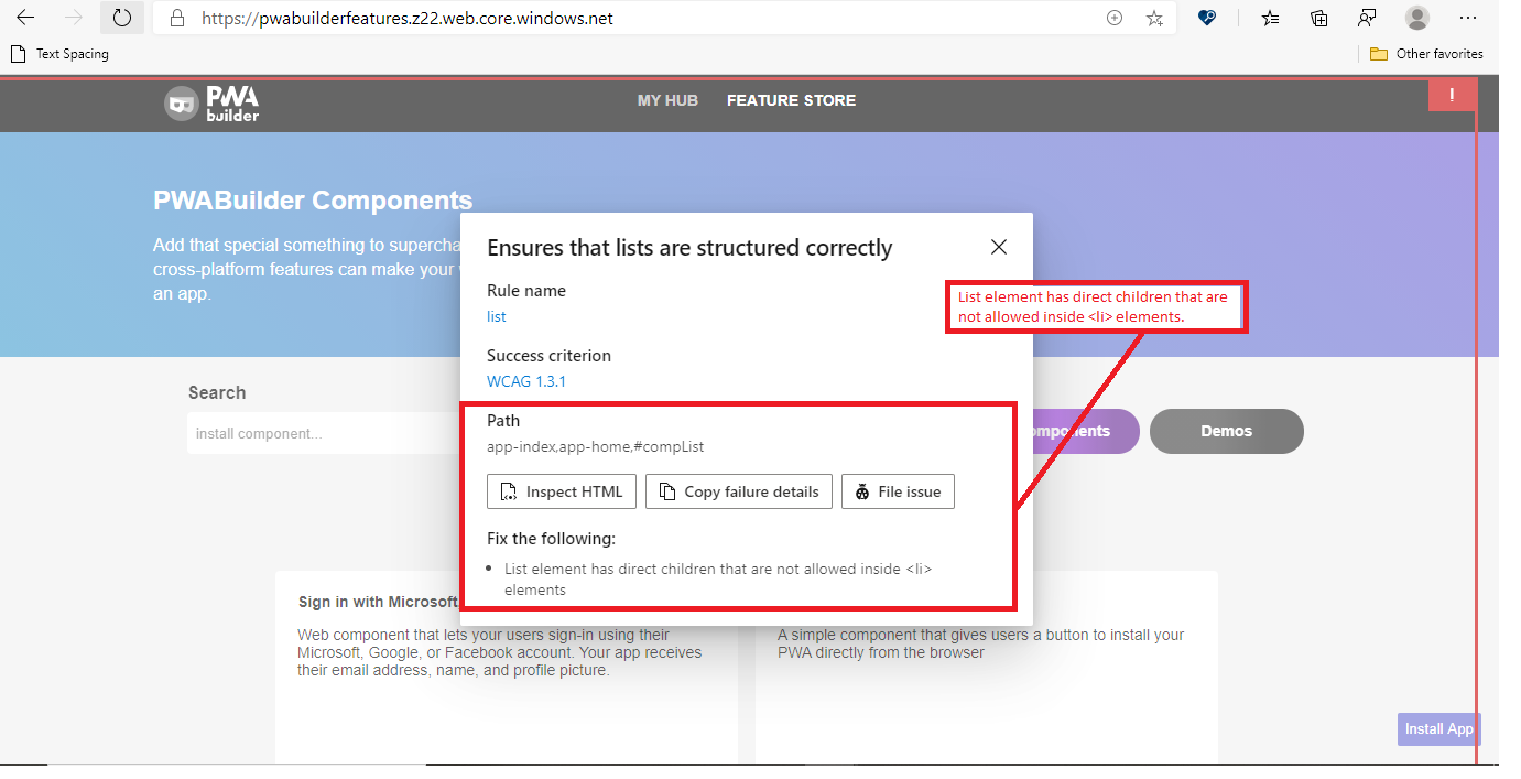 WCAG 1.3.1: Ensures that lists are structured correctly (ul) · Issue #829 · pwa-builder ...