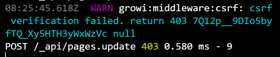 Bug: Put requests fail CSRF verification · Issue #4575 · weseek/growi · GitHub