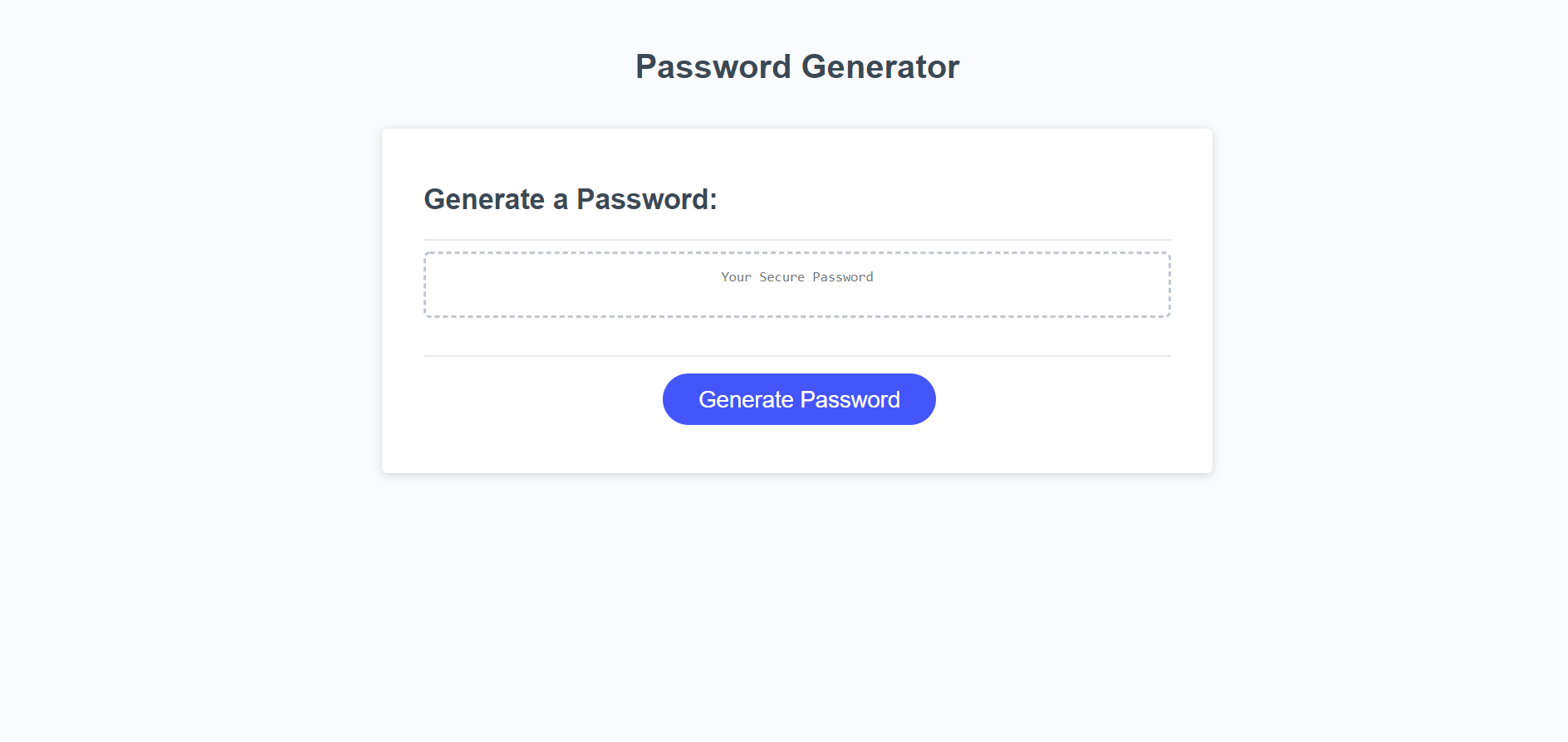 GitHub - joshwilensky/Password-Generator: As an employee with access to ...
