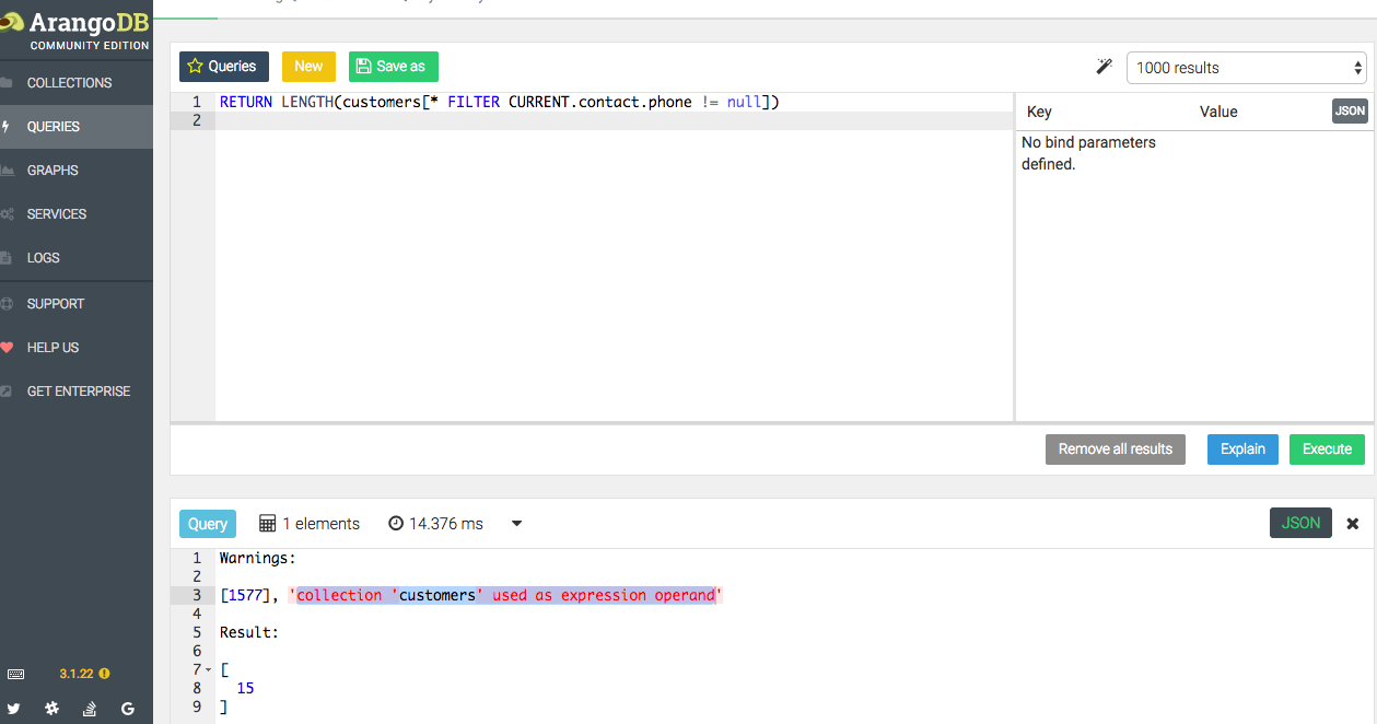 Simplify Aql Filtering Functionality Was Select Count Like Query In Aql · Issue 1133 1433