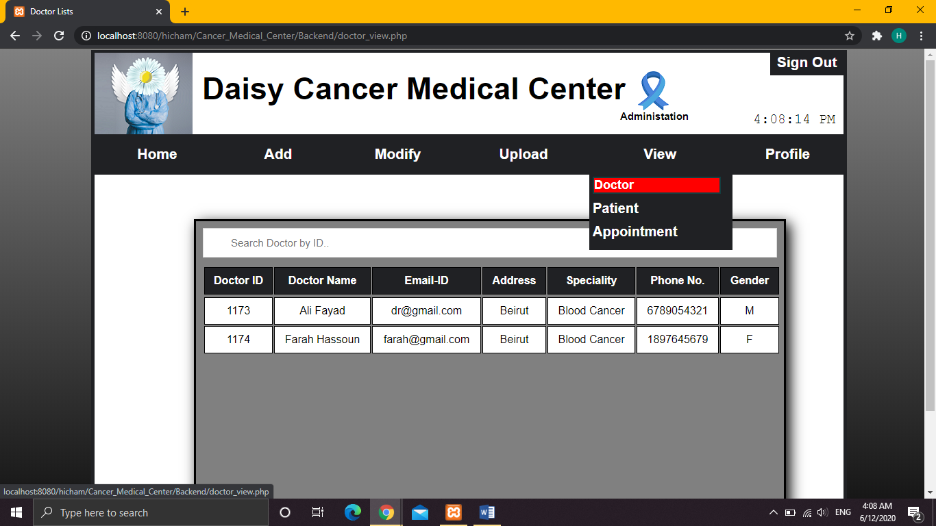 GitHub - HichamBaydoun/Cancer-Medical-Center-Management-System: This is ...
