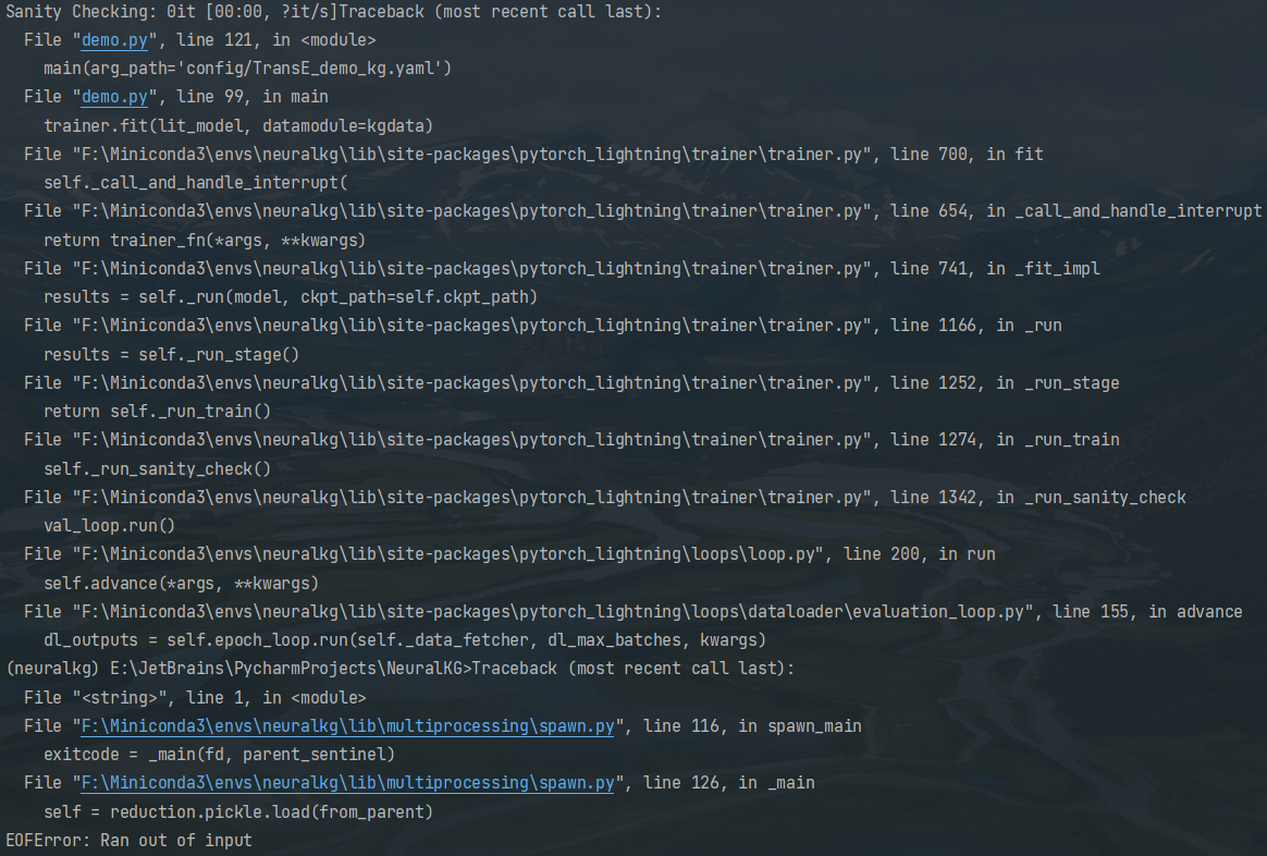 按照指示配置完所需库，但无法执行demo.py · Issue #21 · zjukg/NeuralKG · GitHub