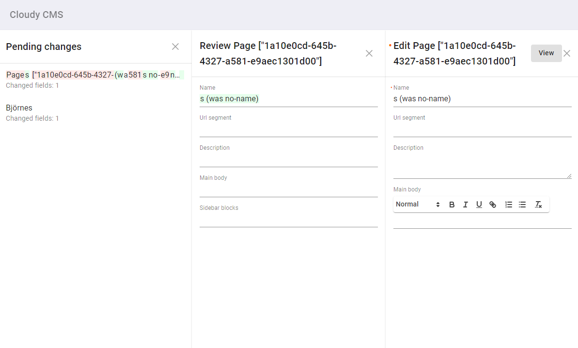 Name diff in pending changes look botched when adding a name · Issue #147 · cloudy-net/Cloudy ...