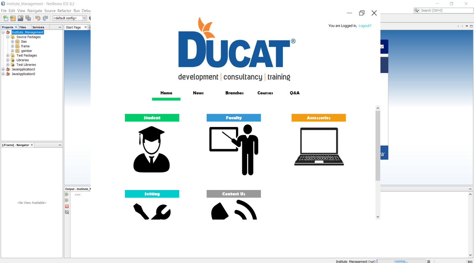 GitHub - SIDDHANTJHA25/Institute_Management: It is based on java swing ...