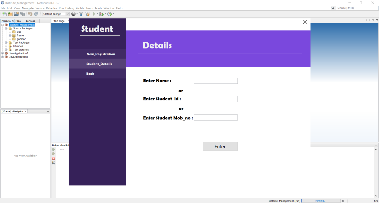 GitHub - SIDDHANTJHA25/Institute_Management: It is based on java swing ...