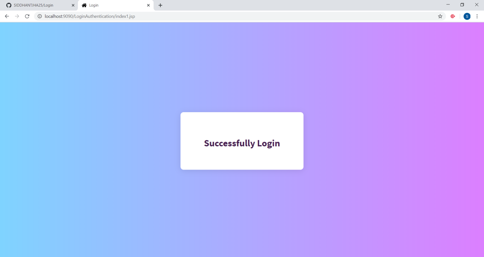 GitHub - SIDDHANTJHA25/Login: It is simple user authentication using jsp and servlets