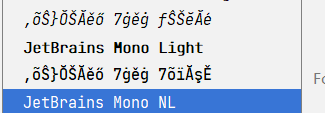 JetBrainsMono Display Error in Android ，But Fine in Newest IDEA · Issue #296 · JetBrains ...