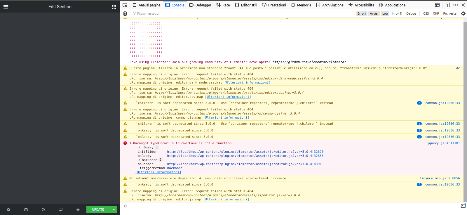 Uncaught TypeError: b.toLowerCase is not a function when click on ...