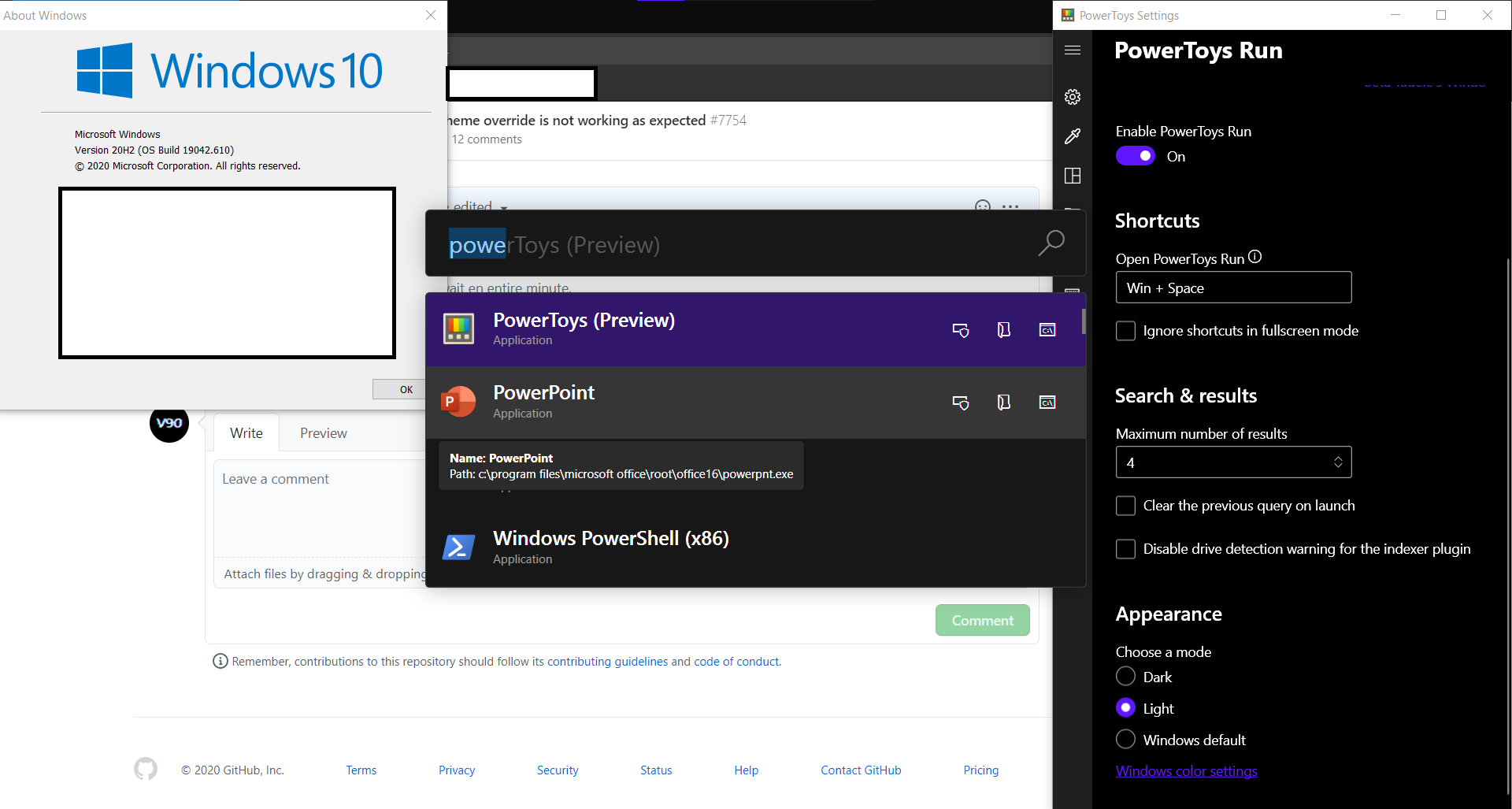 [PowerToys Run] Launcher color theme override is not working as expected · Issue #7754 ...