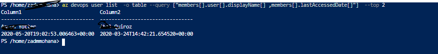get user list sorted by lastAccessedDate in Az devops · Issue #1019 · Azure/azure-devops-cli ...