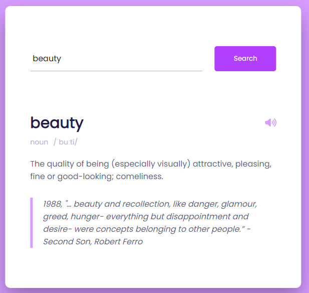 GitHub - VenusTokyo/Dictionary: Type in any word and get its meaning, usage in a sentance and ...