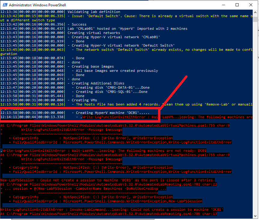 Building labs in nested Hyper-V is not waiting for VMs to start · Issue #1076 · AutomatedLab ...