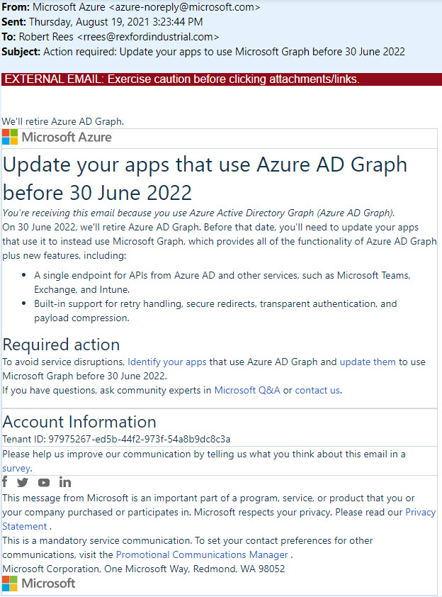 Action required: Update your apps to use Microsoft Graph before 30 June ...