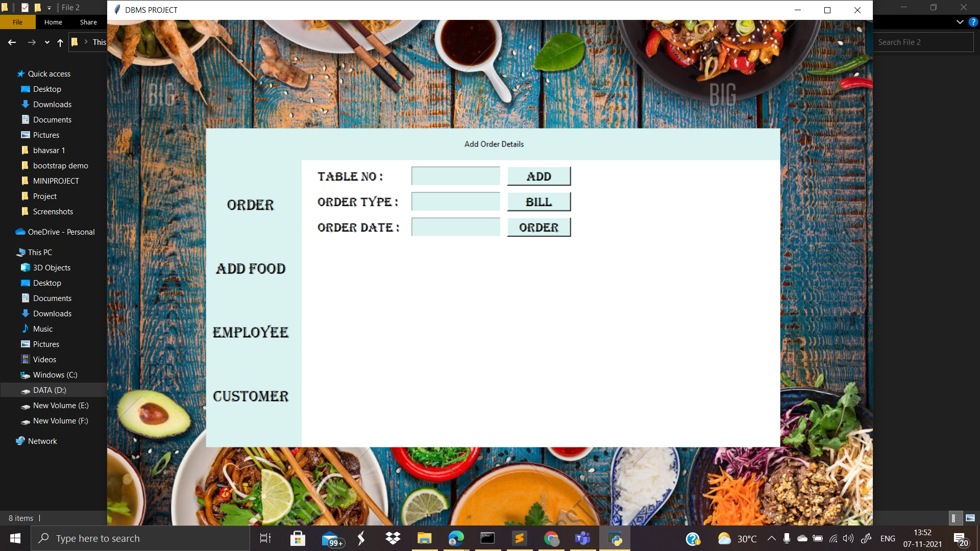 GitHub - anjalidofe22/DBMS-Restaurant-Management-System