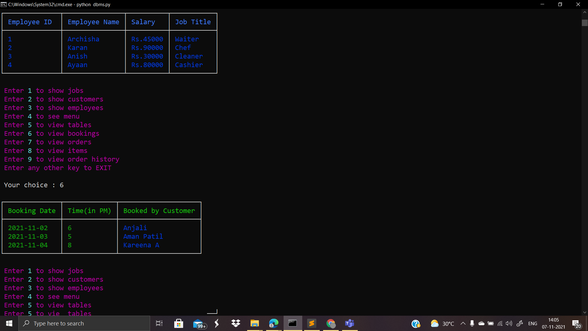 GitHub - anjalidofe/DBMS-Restaurant-Management-System