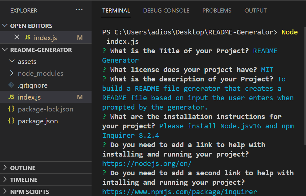 GitHub - Mandarinfish1/README-Generator: Creating a README Generator with Node and npm