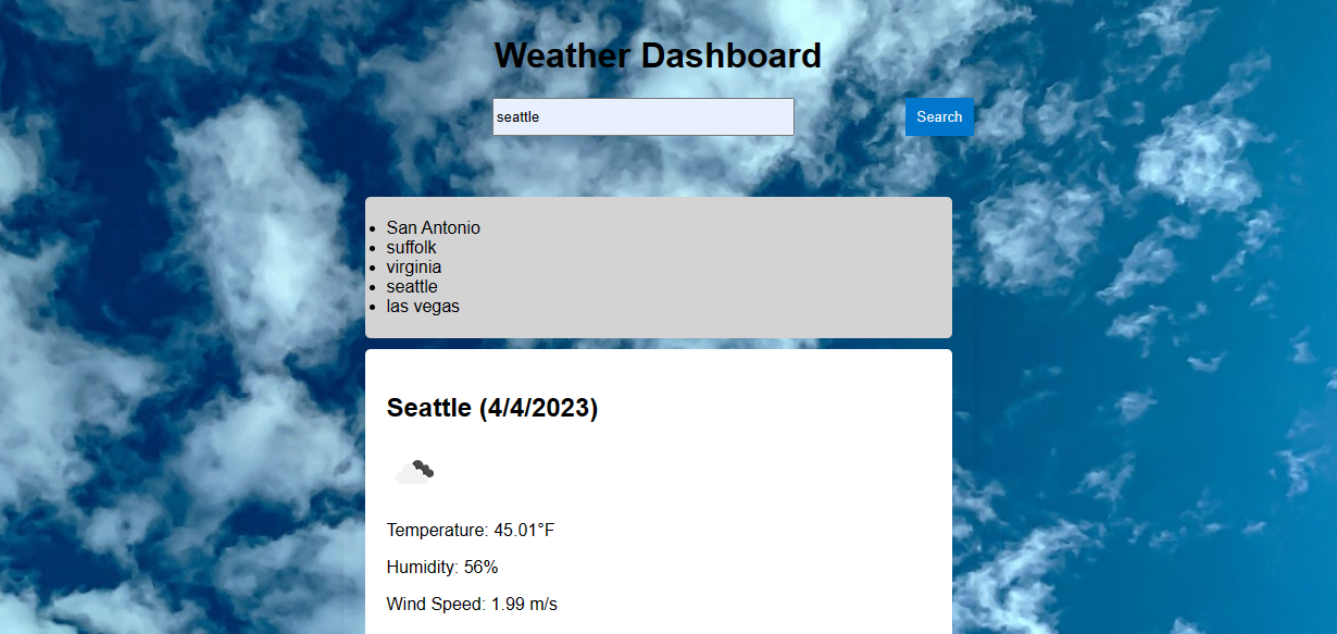 GitHub - Mandarinfish1/Weather-Dashboard: A Weather Dashboard that ...