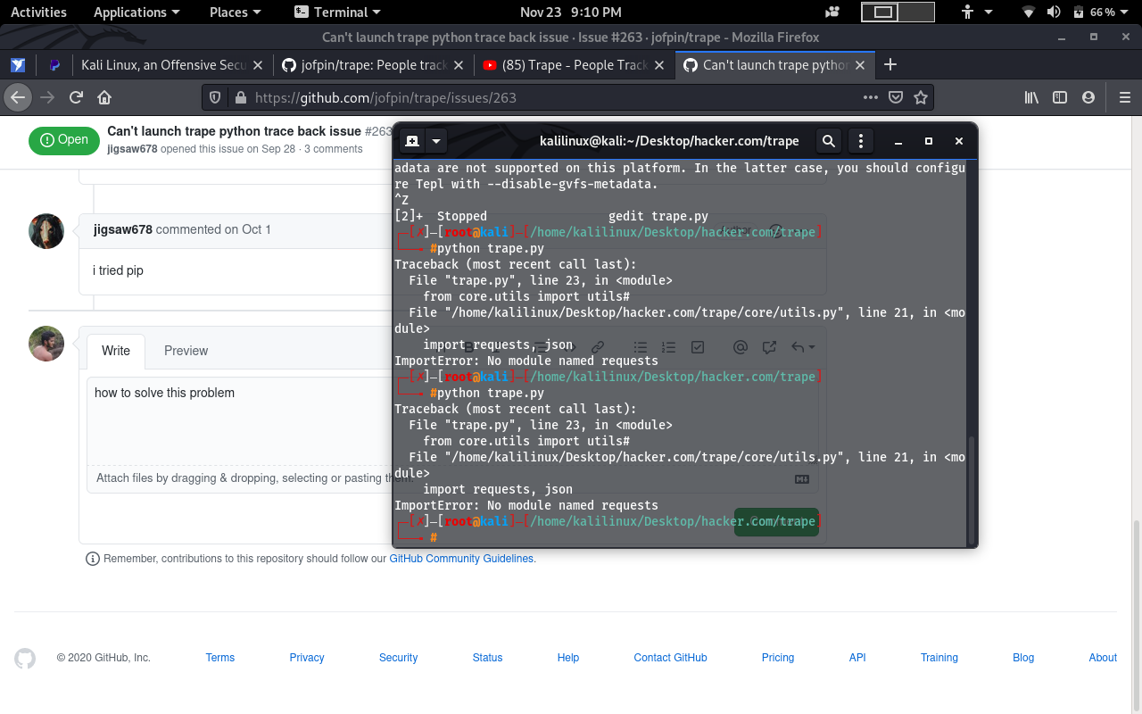 Can't launch trape python trace back issue · Issue #263 · jofpin/trape · GitHub