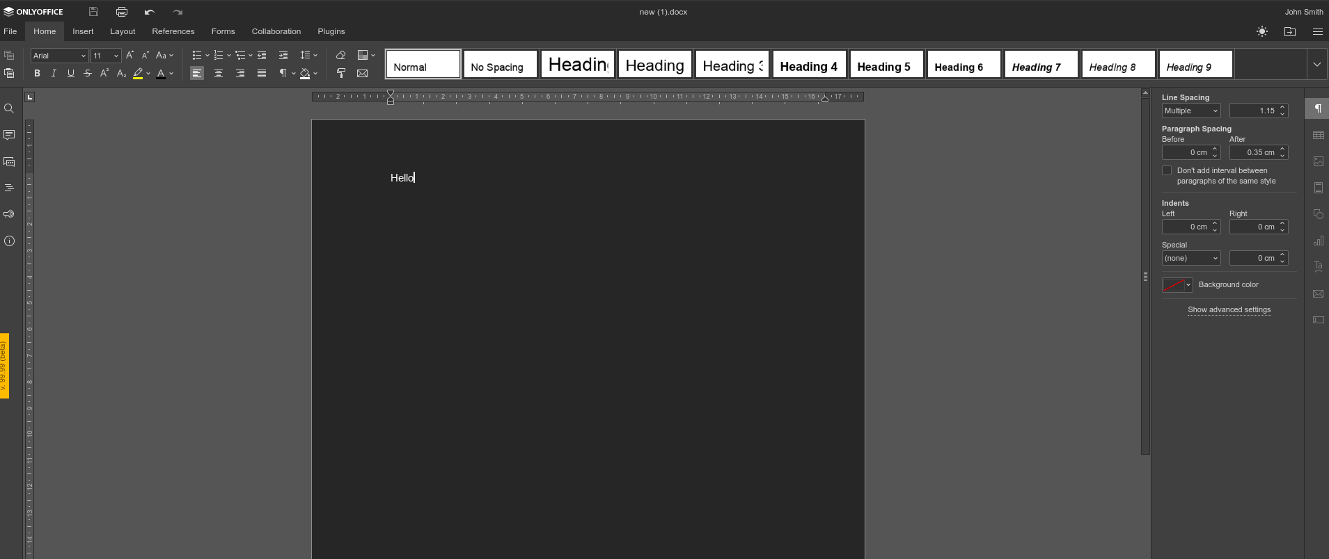 Real dark theme (document page with black background and white font) · Issue #1371 · ONLYOFFICE ...