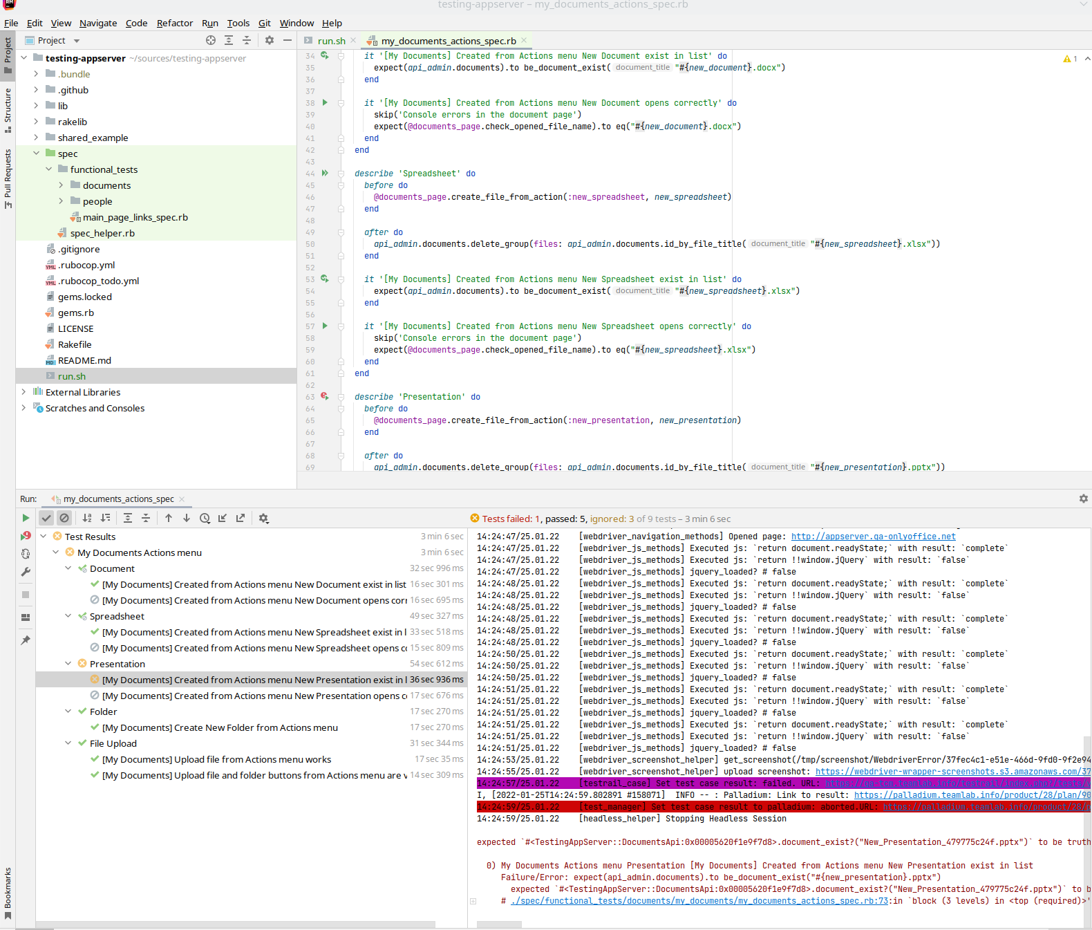 Some Tests In `my Documens Actions Spec Rb` Are Failing If Whole Spec Is Run · Issue 96
