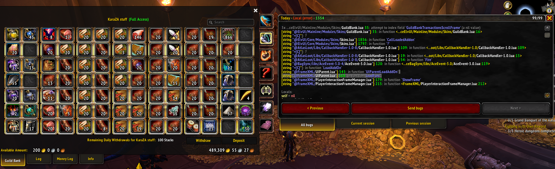 [Retail Bug Report] 3x ...ceElvUI/Mainline/Modules/Skins/GuildBank.lua:35: attempt to index ...